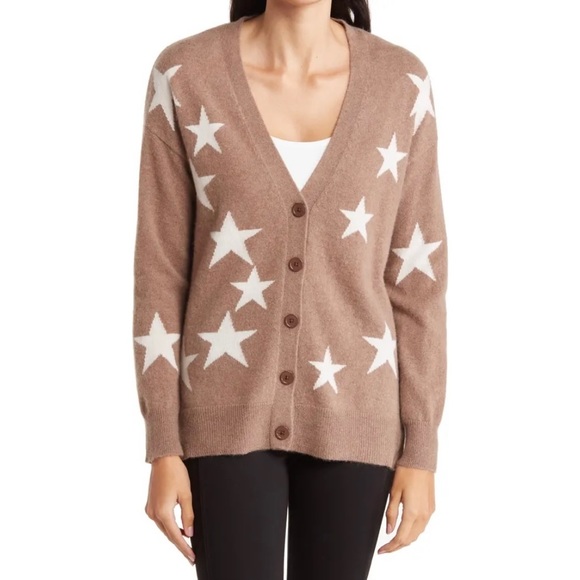 Magaschoni | Sweaters | Nwt Magaschoni Star Vneck Cashmere Cardigan ...